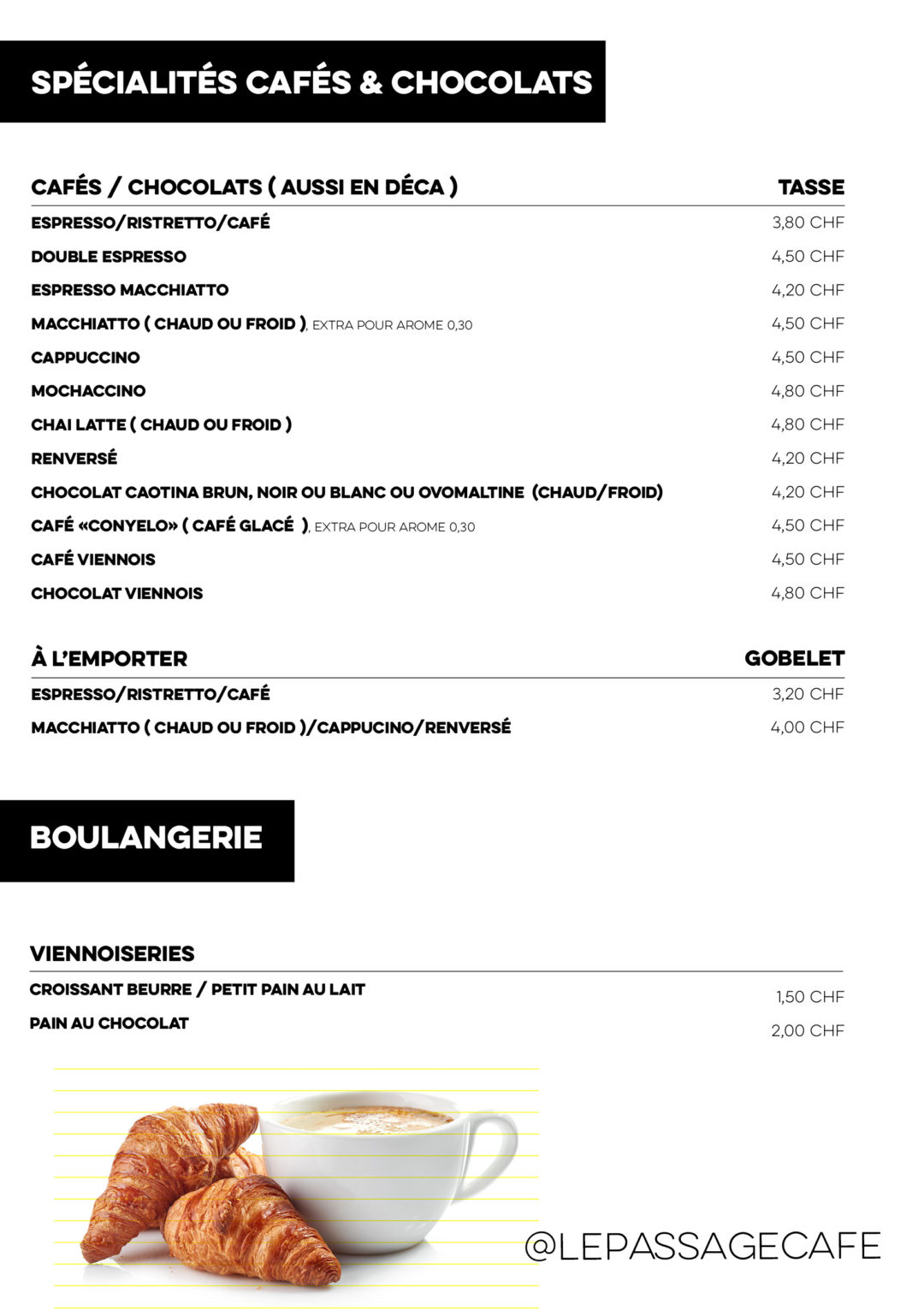 Menu Le Passage